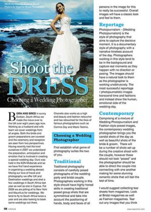Wedding Photography Feature in SA Promo Magazine